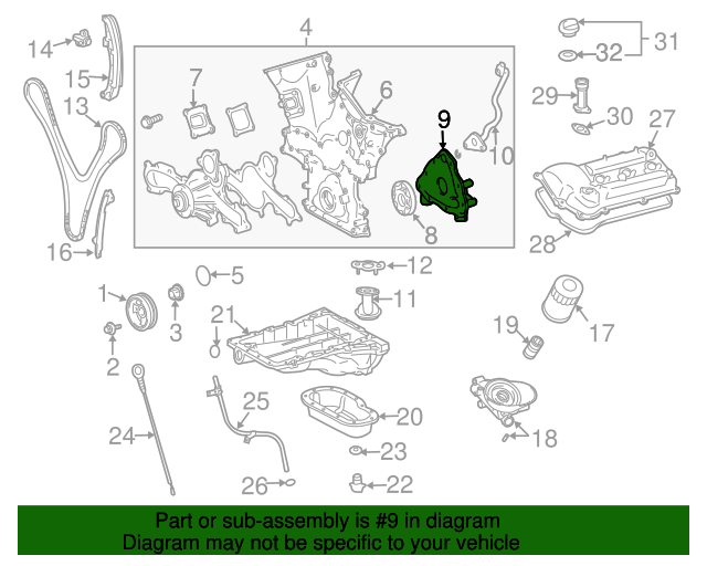 2003-2015 Toyota Oil Pump Cover 15115-0P010 | Toyota Parts Center