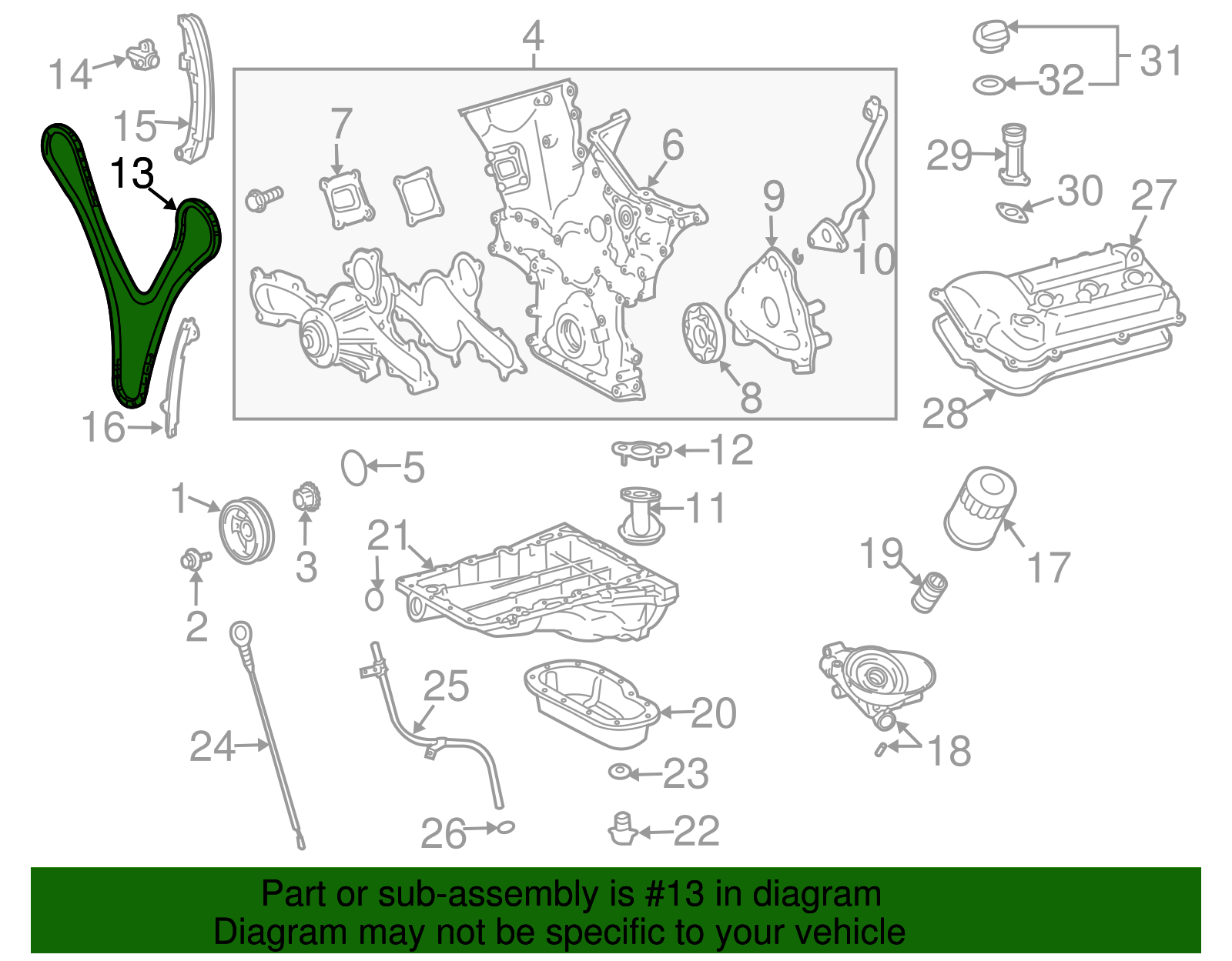 2003-2015 Toyota Engine Timing Chain 13506-AD010 | Toyota Parts Center