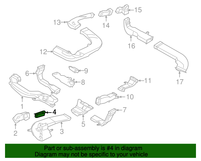 64-11-6-825-814 - Adapter, air duct, rear section, right 2016-2024 BMW ...