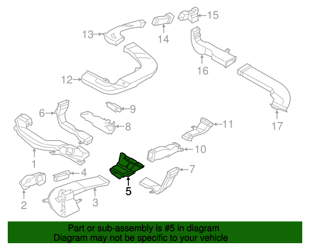 Genuine BMW 51-47-7-458-017 | Center Duct | FREE Shipping on Most ...