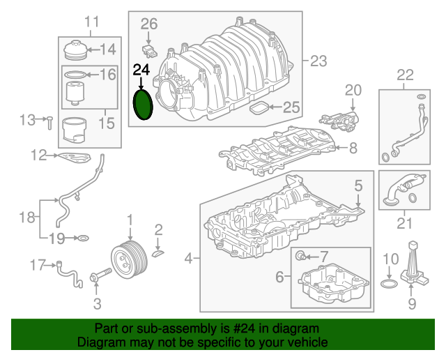 2010-2015 Jaguar Engine Intake Manifold Seal AJ811714 | Haper Jaguar Parts