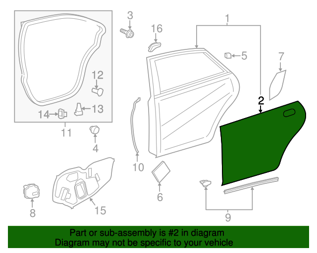 2013-2018 Lexus Door Outer Panel 67113-33130 | AutoNationParts.com