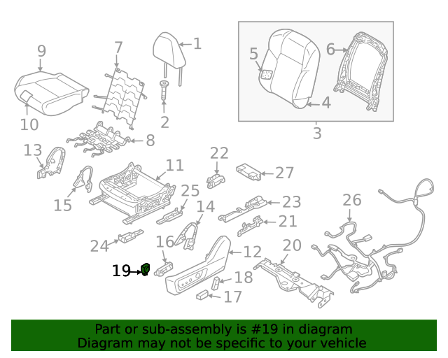 2021 Nissan Rogue Lumbar Switch 87317-6RA0A | TascaParts.com