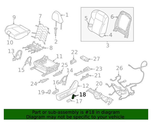 2021-2024 Nissan Recline Knob 87063-6RA0A | Temecula Nissan Parts