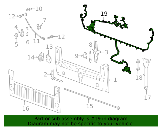 2020-2023 GM Tailgate Wiring Harness 84827880 GM | Flow Automotive ...