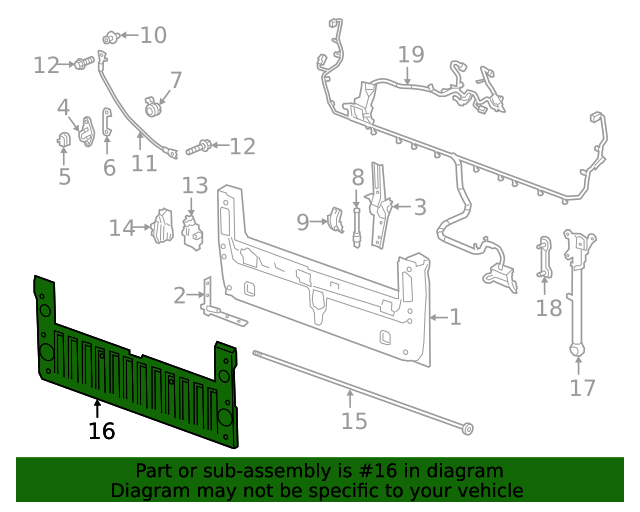2019-2020 GMC Sierra 1500 Cover Panel 84547920 | TascaParts.com