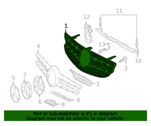 253-888-01-00 - Grille Assembly 2016-2019 Mercedes-Benz | Mercedes-Benz ...