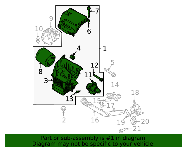 2021-2024 Ford Bronco Air Cleaner Assembly mb3z9600q | TascaParts.com
