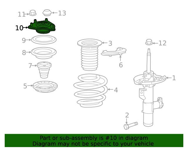 51670-TBF-A01 - Rubber, Front Shock Absorber Mounting - 2017-2020 Honda ...