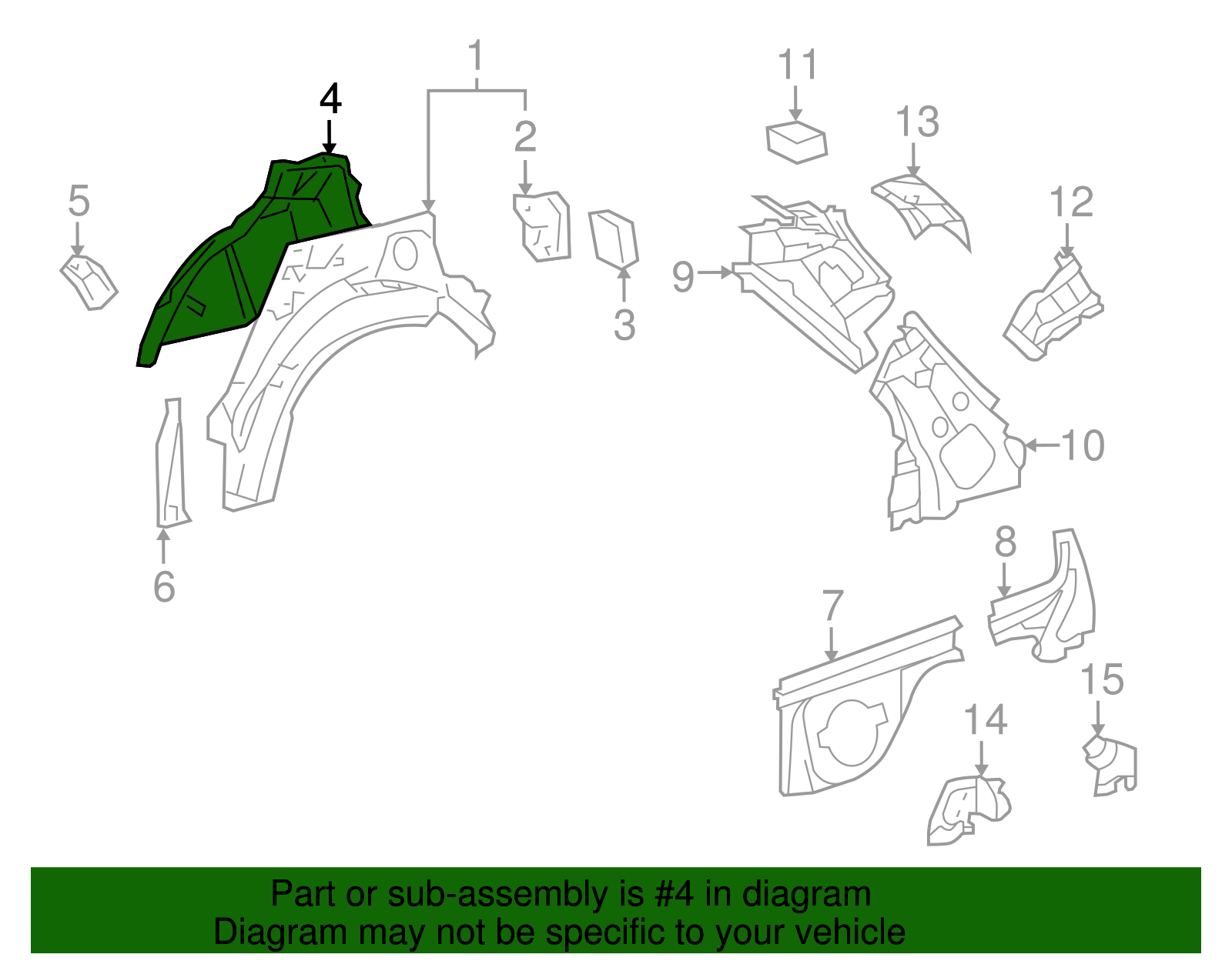 2014-2018 Toyota Yaris Inner Wheelhouse 61607-0D902 | OEM Parts Quick