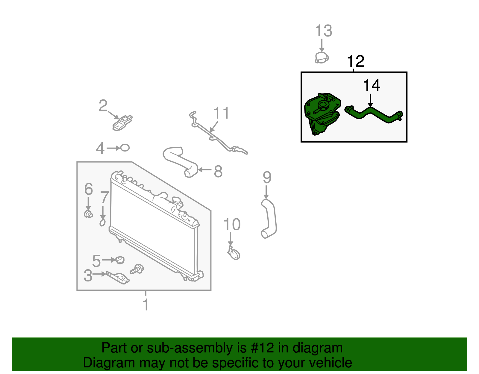 Genuine OEM Engine Coolant Reservoir Part# 21132AA131 Fits 2002-2007 ...