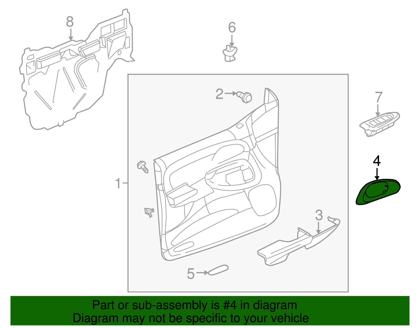 2002-2009 Chevrolet Bezel,Frt S/D I/S Hdl 15214502 | GM Parts Center