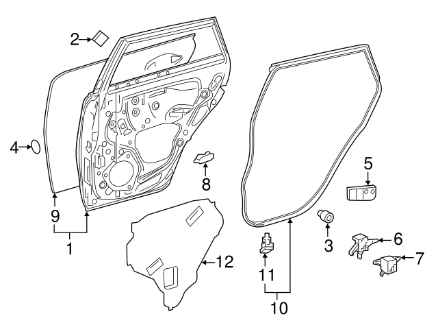 67842-12230 - Door Water Deflector 2016-2018 Toyota | AutoNationParts.com