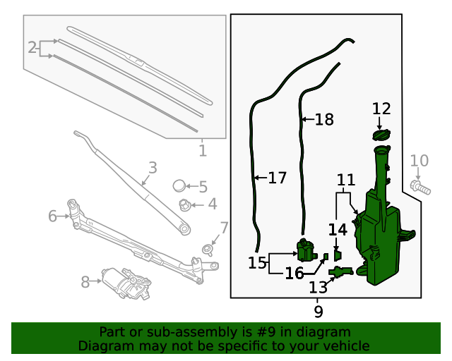 98610-S8000 - Washer Fluid Reservoir 2020-2024 Hyundai Palisade ...