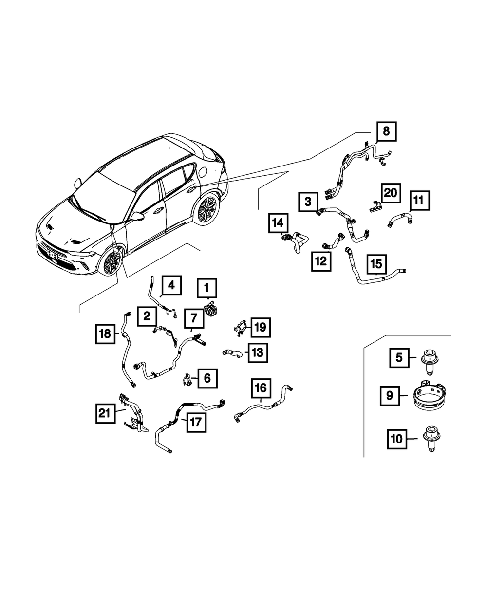 2024-2025 Dodge Hornet Radiator Outlet Hose 68502653AA | My Mopar Parts