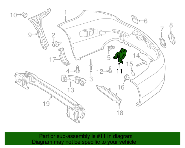 205-885-06-14 - Bumper Cover Bracket 2017-2023 Mercedes-Benz ...