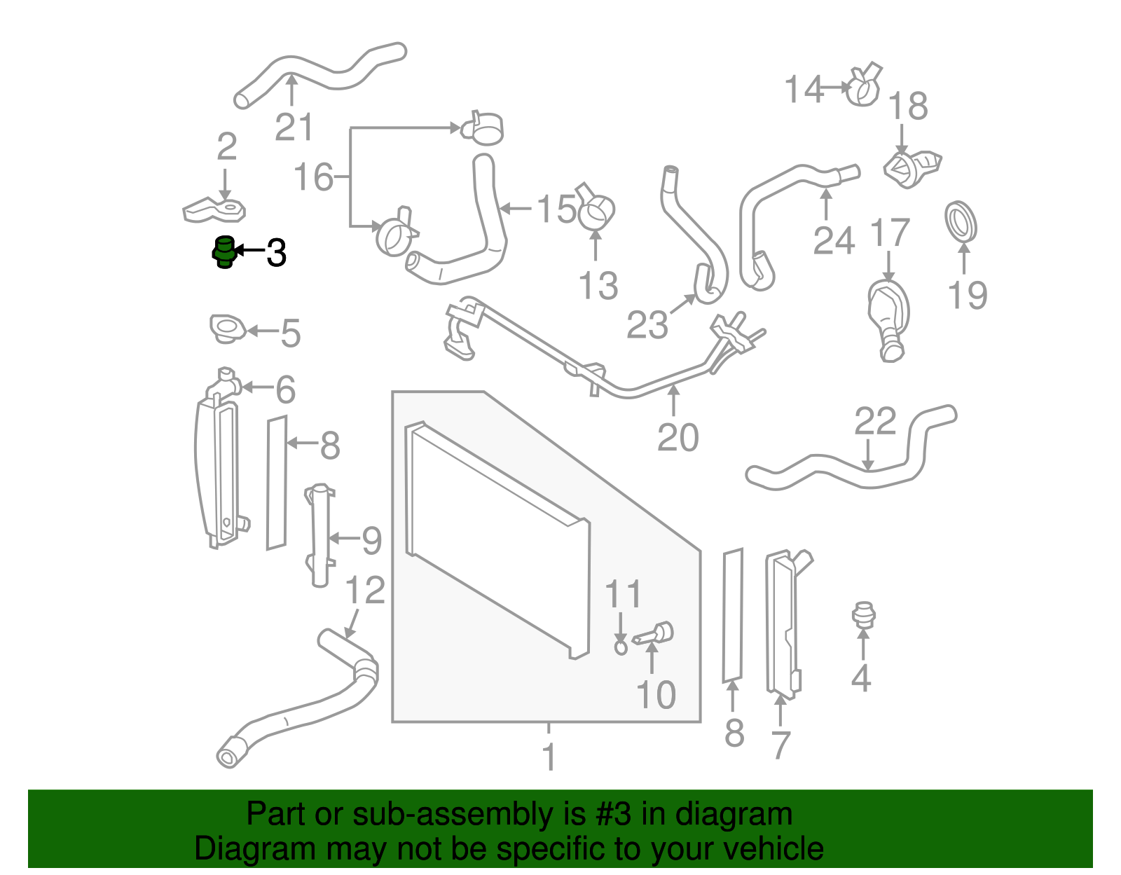 2003-2008 Toyota Radiator Assembly Upper Insulator 16523-0D030 | Toyota ...