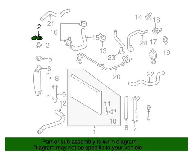 2003-2008 Toyota Radiator Assembly Upper Bracket 16533-0D030 | Toyota ...