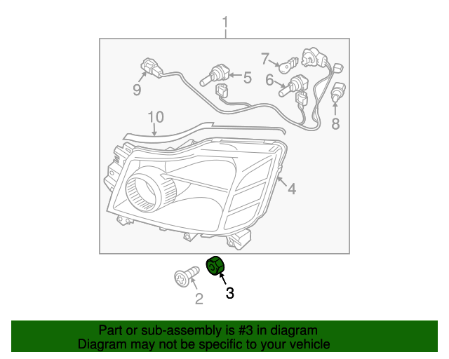 01241-0009U - Headlamp Assembly Nut 2004-2024 Nissan | Nissan Parts ...
