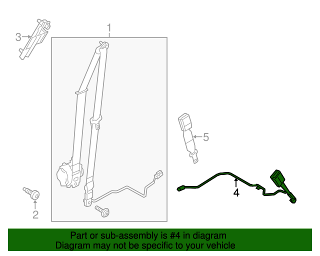 2015-2018 Ford Focus Buckle - Driver's Side (LH) F1EZ-5461203-AA ...