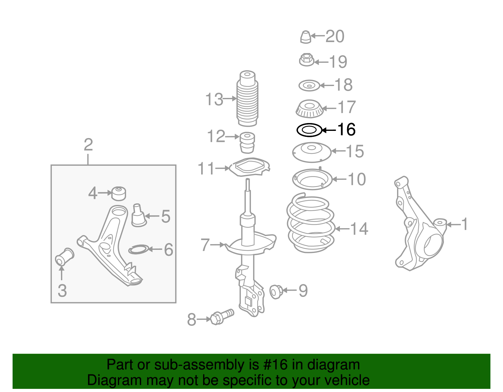 54612-07000 - Strut Bearing 2010-2013 Kia Soul | Kia.Parts Store