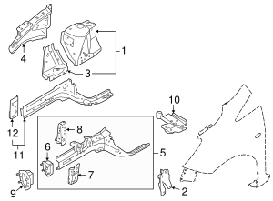 F2521-3ANMA - Inner Rail Side Support - 2014-2019 Nissan | World OEM ...