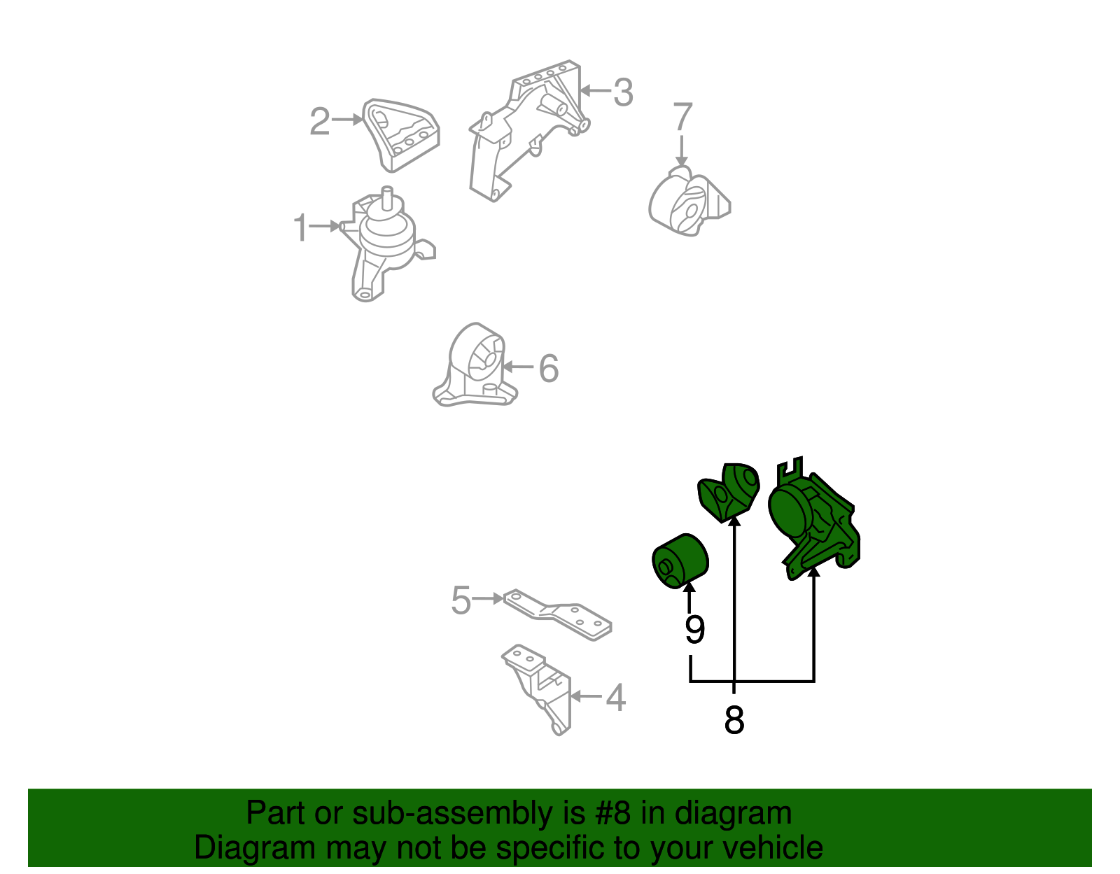 2005-2009 Hyundai Tucson Trans Mount Bracket 21830-2E000 | Hyundai ...