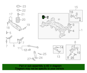 2007-2012 Hyundai Suspension Cross-Member Front Bushing 55418-2B000 ...
