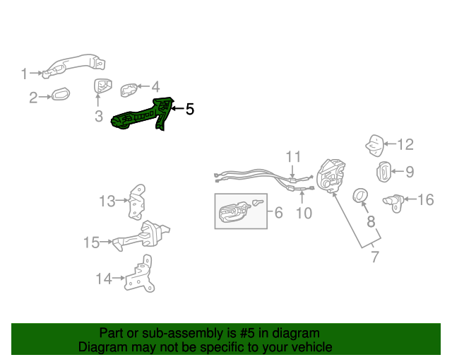 2016-2018 Toyota Tacoma Handle Base 69204-04020 | OEM Parts Quick