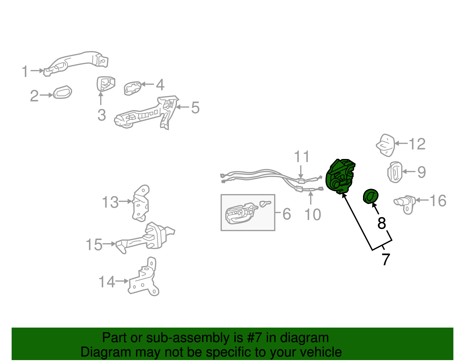 Genuine Toyota Lock Assembly part# 69060-04030 for 2016-2023 Toyota ...