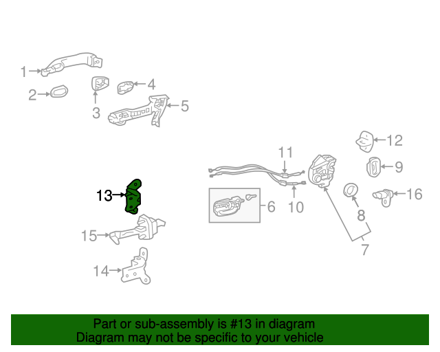 2005-2024 Toyota Upper Hinge 68750-04010 | OEM Parts Quick