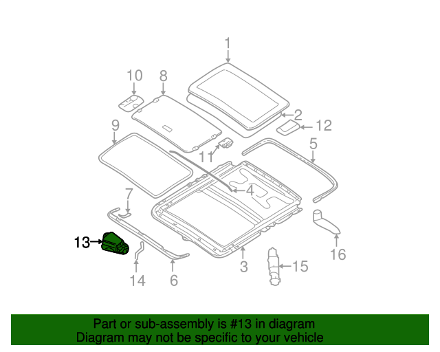 Genuine BMW 67-61-6-928-756 | Sunroof Motor | FREE Shipping on Most ...