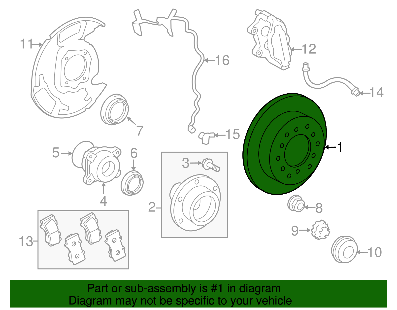 Genuine Toyota Disc Brake Rotor (Front) part# 43512-60210 for 2016-2021 ...