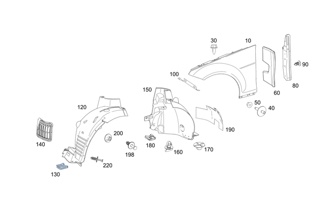 2008-2015 Mercedes-Benz Fender, Front 204-880-13-18 | MB OEM Parts