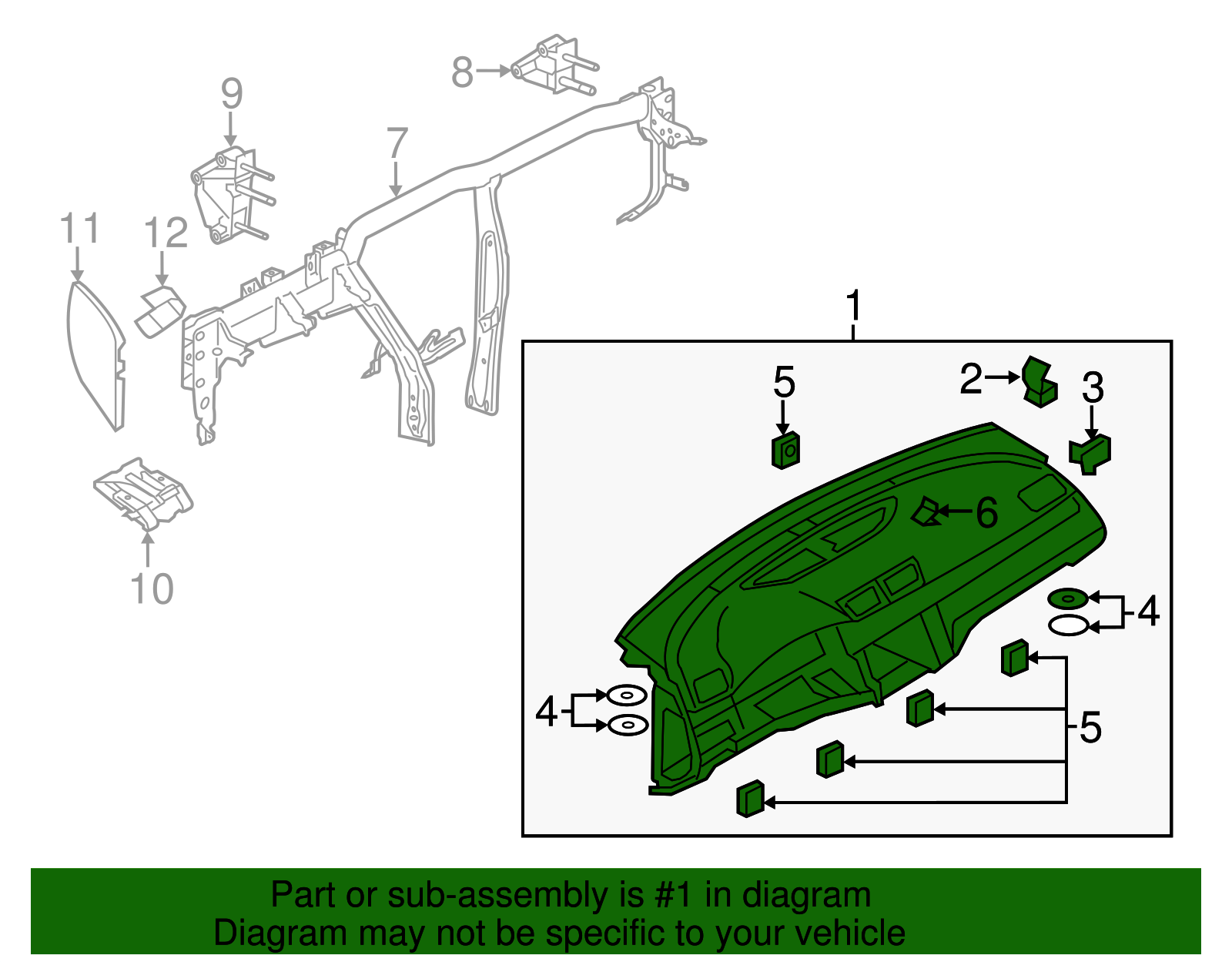 3AB-857-003-A-ICQ - High-Quality Dashboard Panel for 2011-2012 ...