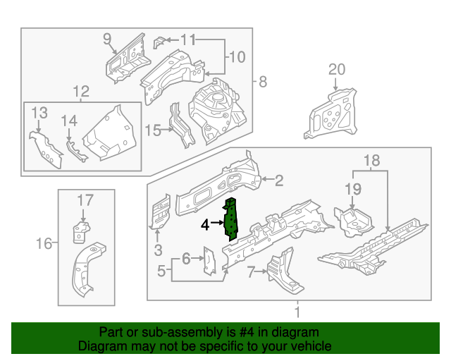 2014-2022 Mitsubishi Vertical Support 5215A423 | Mitsubishi Parts Warehouse