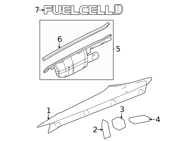 2016-2020 Toyota Mirai Fender Reinforcement Bar 53807-62010 | Toyota ...