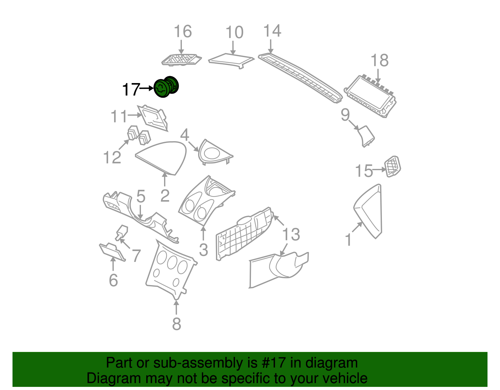 2008-2015 Nissan Vent Grille 68760-JM02A | Nissan RVA