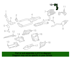 207-490-01-37 - Muffler & Pipe Rear Bracket 2010-2017 Mercedes-Benz ...