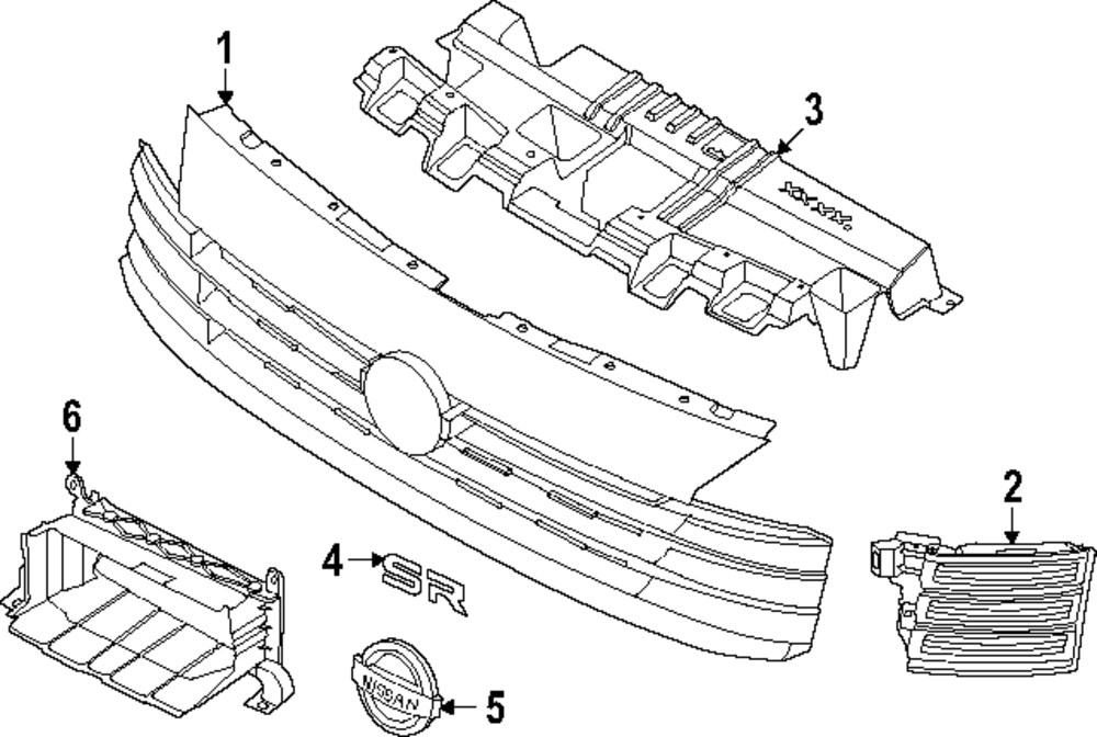 2025 Nissan Kicks Outer Grille 62255-7LG0A | Olympia Nissan/Nissanparts.cc