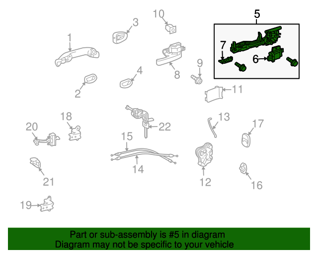 2008-2015 Toyota Land Cruiser Handle Base 69202-60010 | Toyota Parts Center
