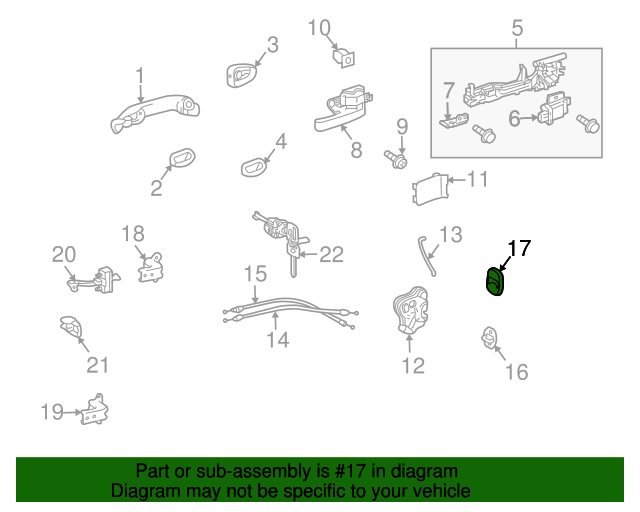 69415-0E010 - Striker Cover - 2008-2020 Toyota | OEM Genuine Toyota Parts