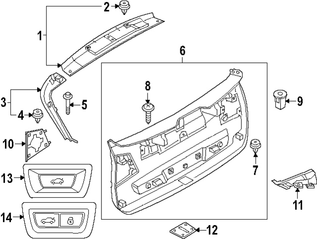 51-49-7-350-844 - Lower Gate Trim - 2020 2021 BMW X1 | BMWPartsHub