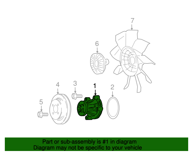 5W7Z-8501-AA - Water Pump - 2001-2011 Ford | Ford OEM Parts Outlet
