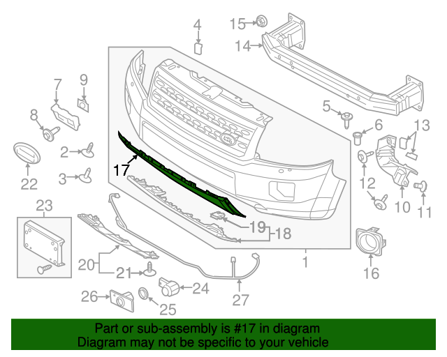 Genuine OEM Lower Grille Part# LR032209 Fits 2013-2015 Land Rover LR2 ...