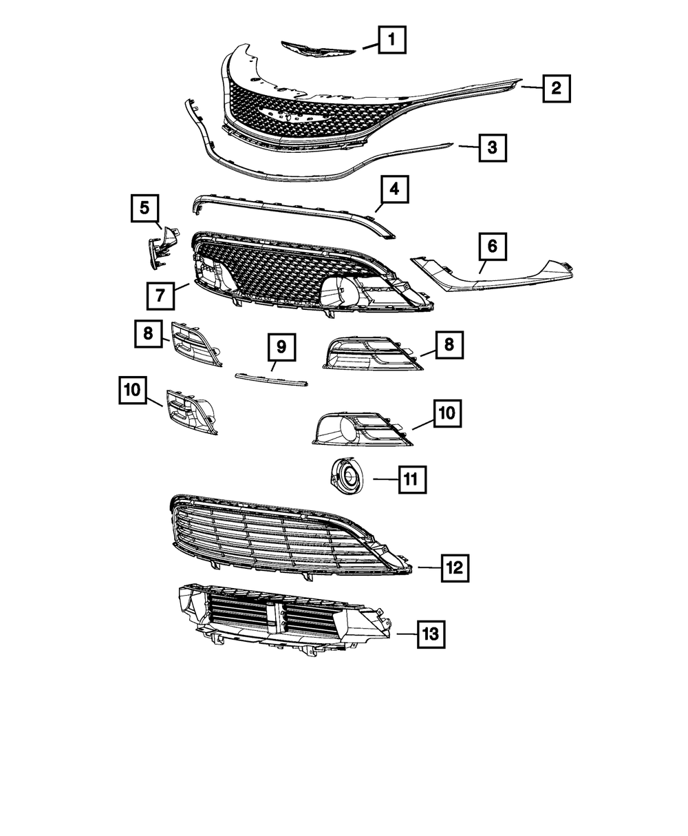 2015-2017 Chrysler 200 Active Shutter Grille 68302662AA | Mopar eStore