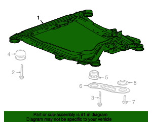 84100286 - Drivetrain and Front Suspension Cradle 2014-2017 Buick Regal ...