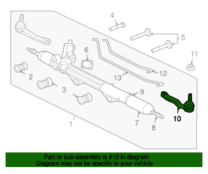 2009-2015 Jaguar Outer Tie Rod C2Z5517 | Jaguar Virginia Beach