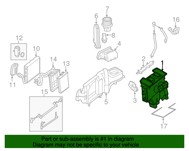212-830-05-03 - Evaporator Assembly 2012-2016 Mercedes-Benz | Mercedes ...