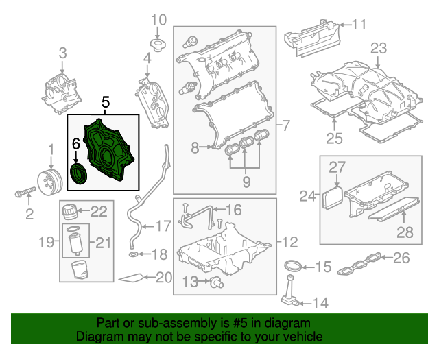 Genuine OEM Engine Timing Cover Part# LR011995 Fits 2010-2019 Land ...